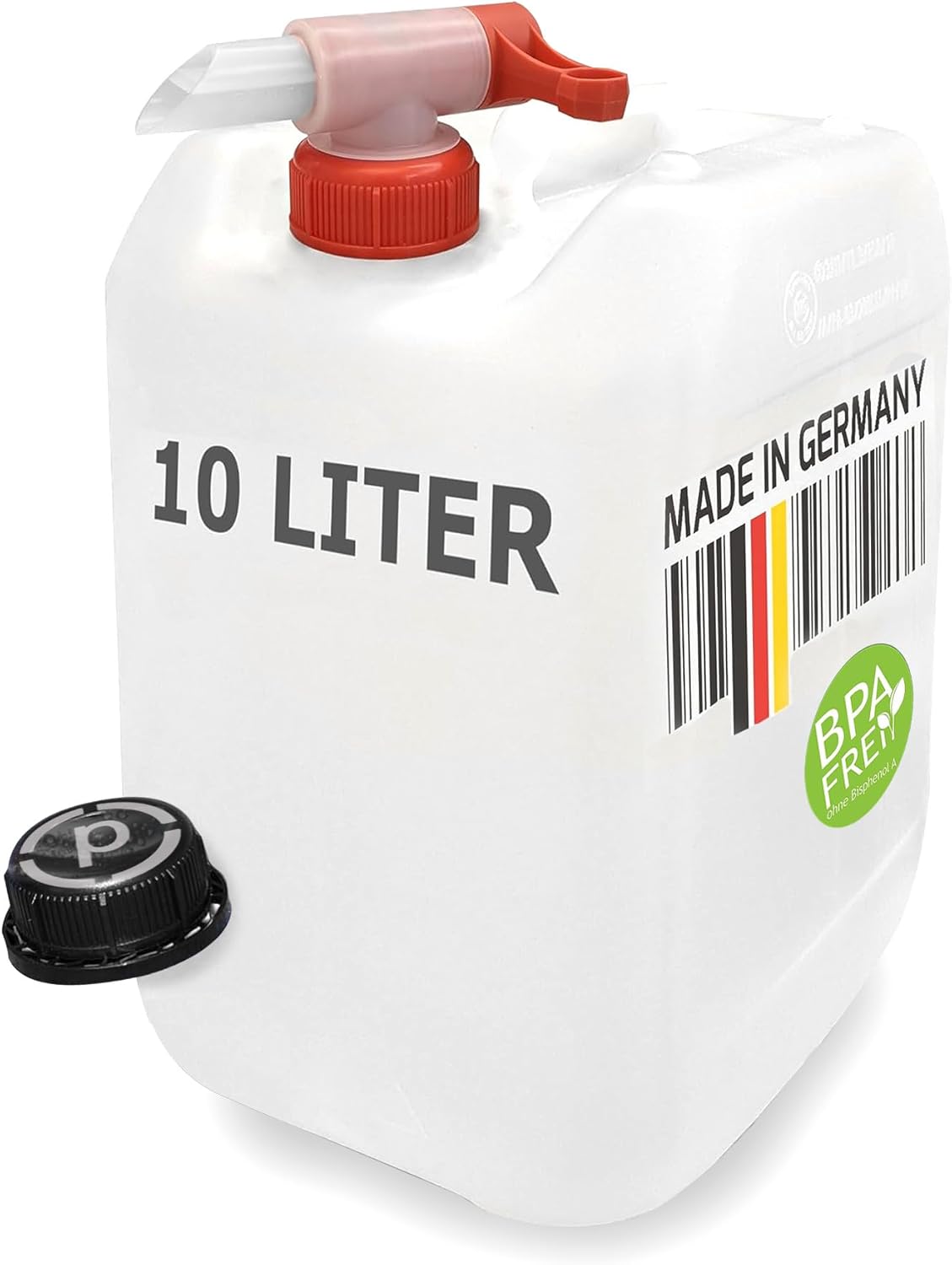 plasteo® 10 Liter Getränke- Wasserkanister Natur mit Hahn und Schraubdeckel | BPA Frei ...