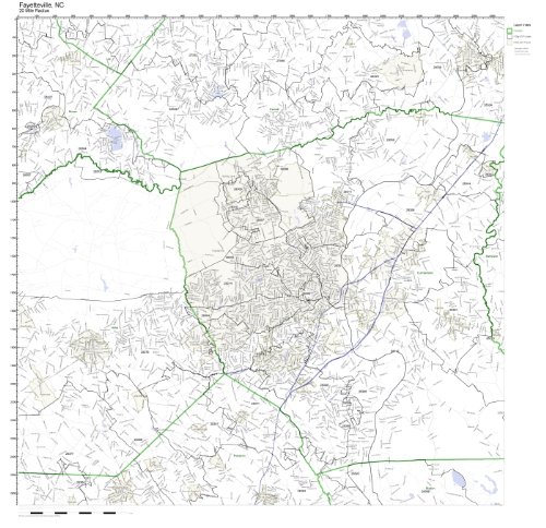 Amazon.com : Fayetteville, NC ZIP Code Map Laminated : Prints : Office ...