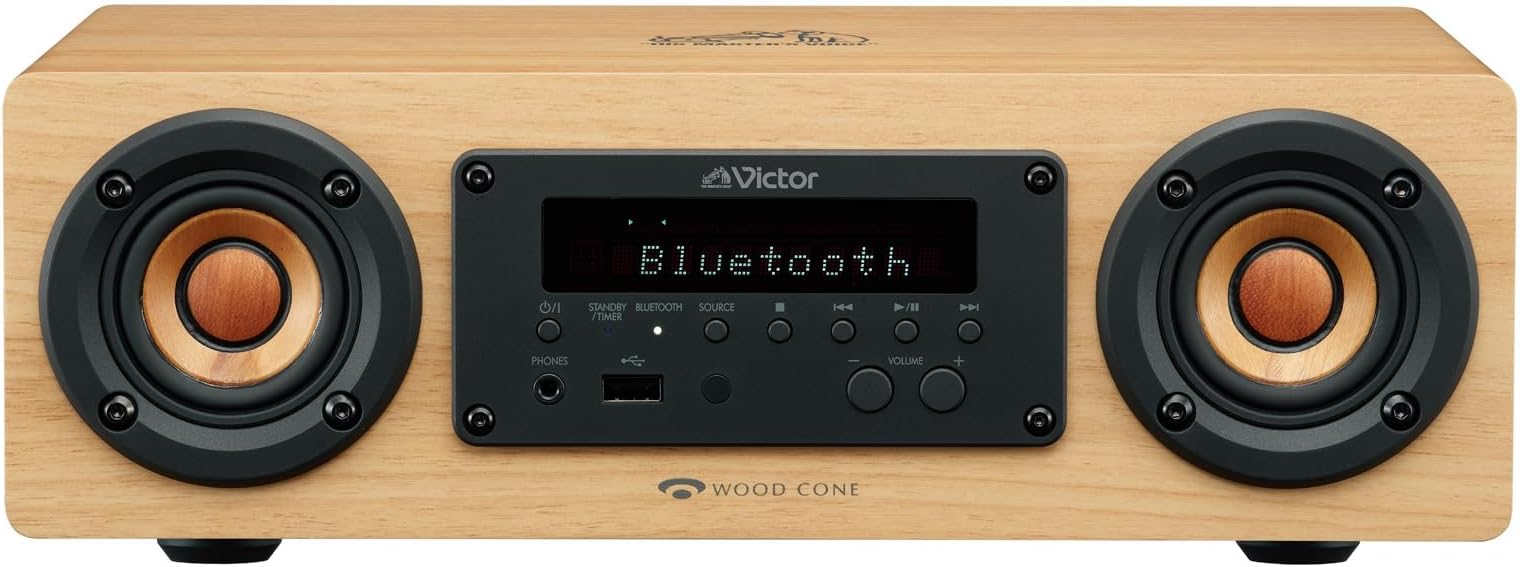 Amazon.co.jp: JVCケンウッド Victor EX-DM10 スピーカー Bluetooth ウッドコーン ハイレゾ再生 FM ...