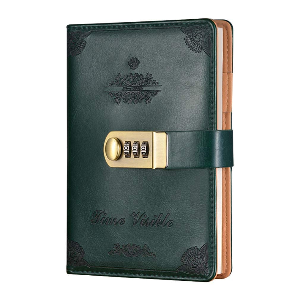 EVISCLUE Lock Diary PU Leather Passoword Lock Notebook with Pen Holder ...