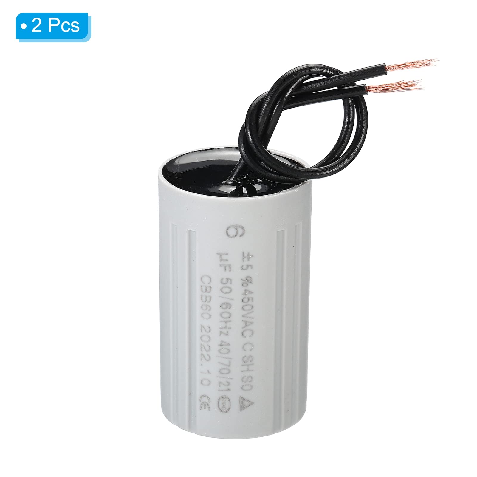 Motor Run Capacitor 2-Pack CBB60 8uF Running Capacitor - 450V AC 50 ...