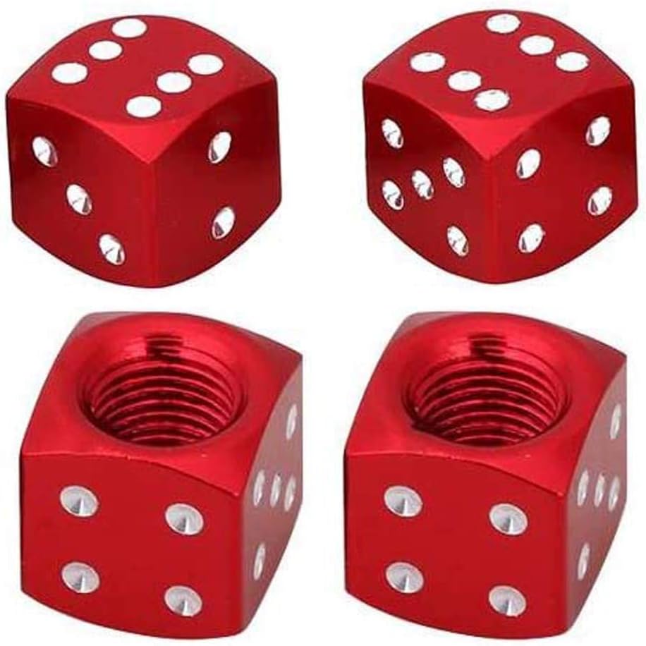 NT-ling Valve Caps 4Pcs Dice Dust Valve Caps Metal Tire Valve Dust Caps ...