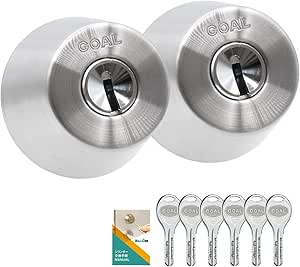 Amazon | GOAL ゴール 鍵 AD+AD 交換用 V18ディンプルシリンダー 錠 GCY-259 シルバー 2個同一 交換手順書付 GD GG GK GGP GGX GKS TDD ...