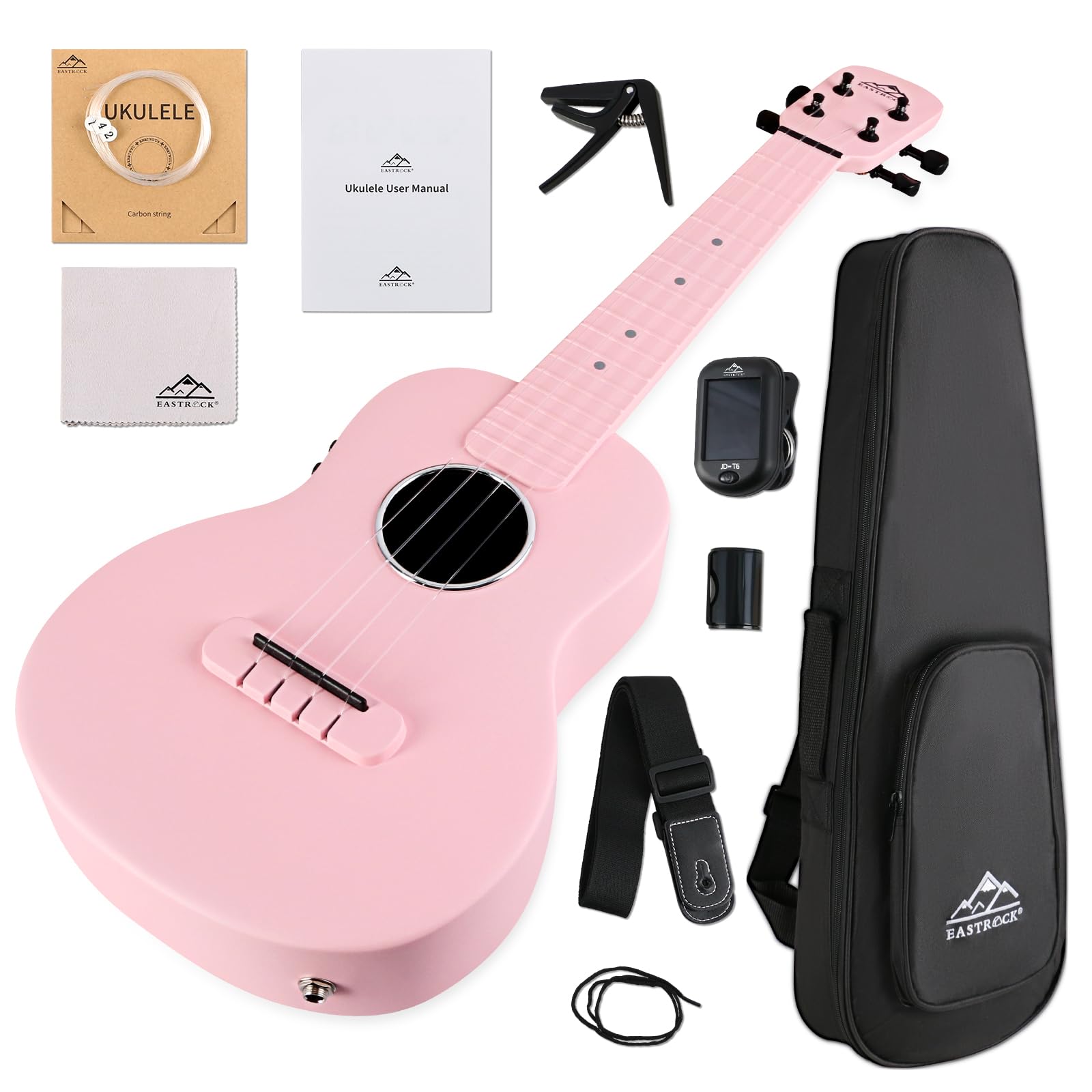Amazon.com: Electric Concert Ukulele, EASTROCK Carbon Fiber 23 Inch ...