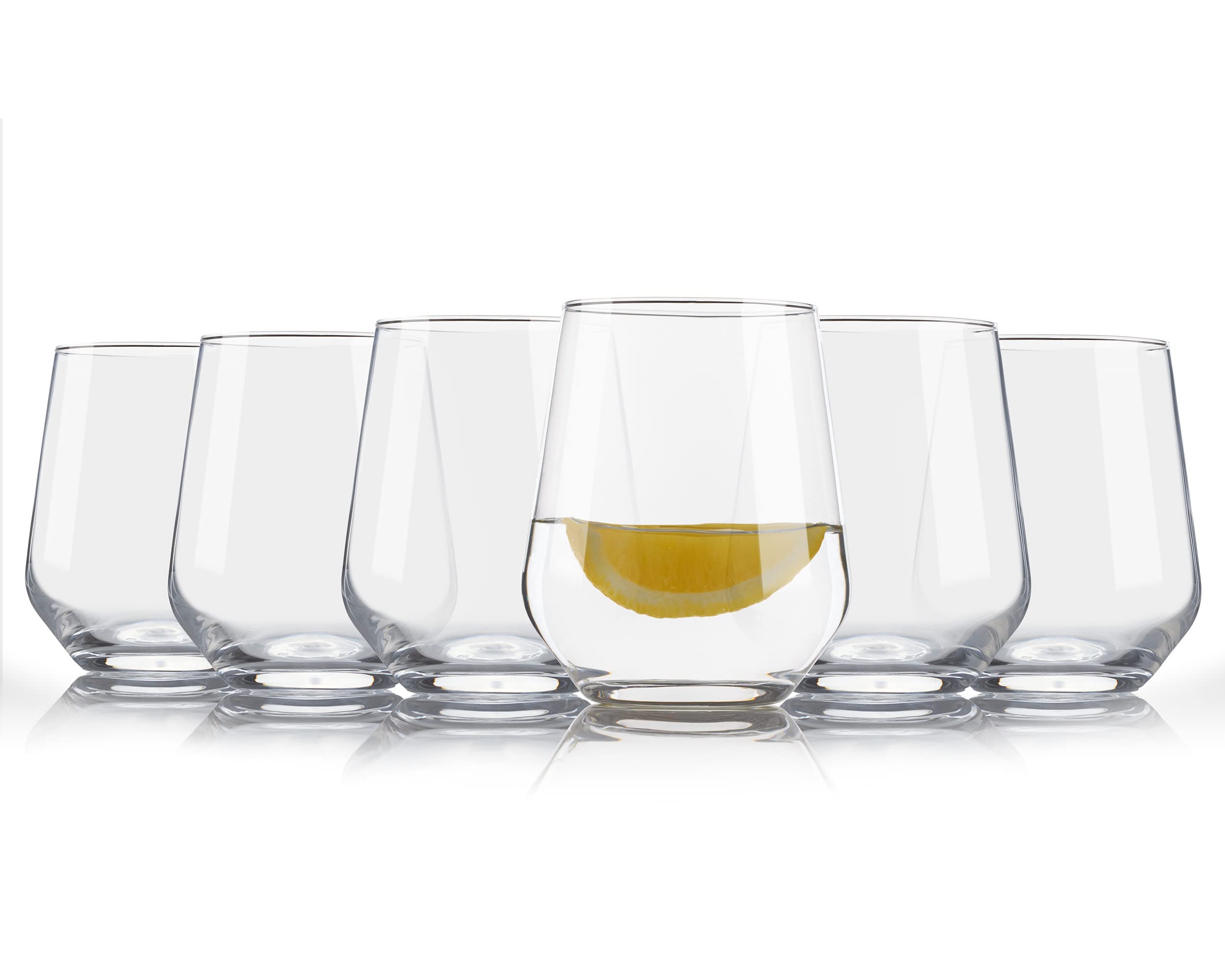 Galvog® Set of 6 Tumbler Glasses for All Beverages | Crystal Clear ...