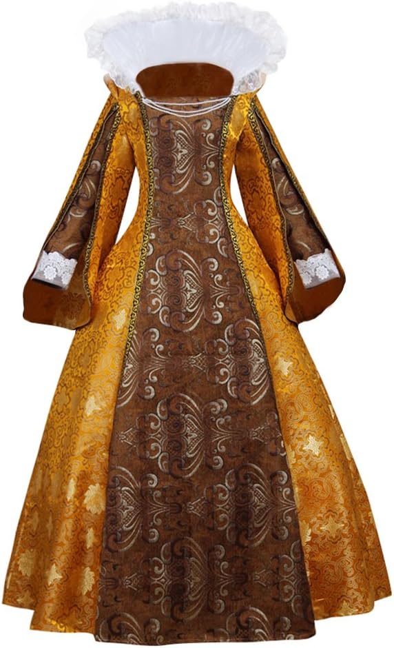 Amazon.com: Stand Collar Queen Elizabeth Cosplay Costume Medieval Gold ...