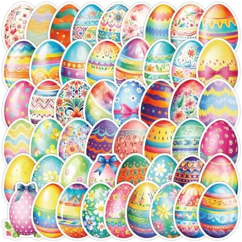 CATZUM 50 Pièces Autocollants pour Enfants, Pâques et Œufs Stickers ...