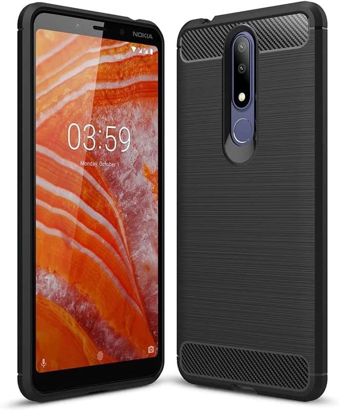 Dashmesh Shopping Shockproof Back Case Cover for Nokia 3.1 Plus (Carbon ...