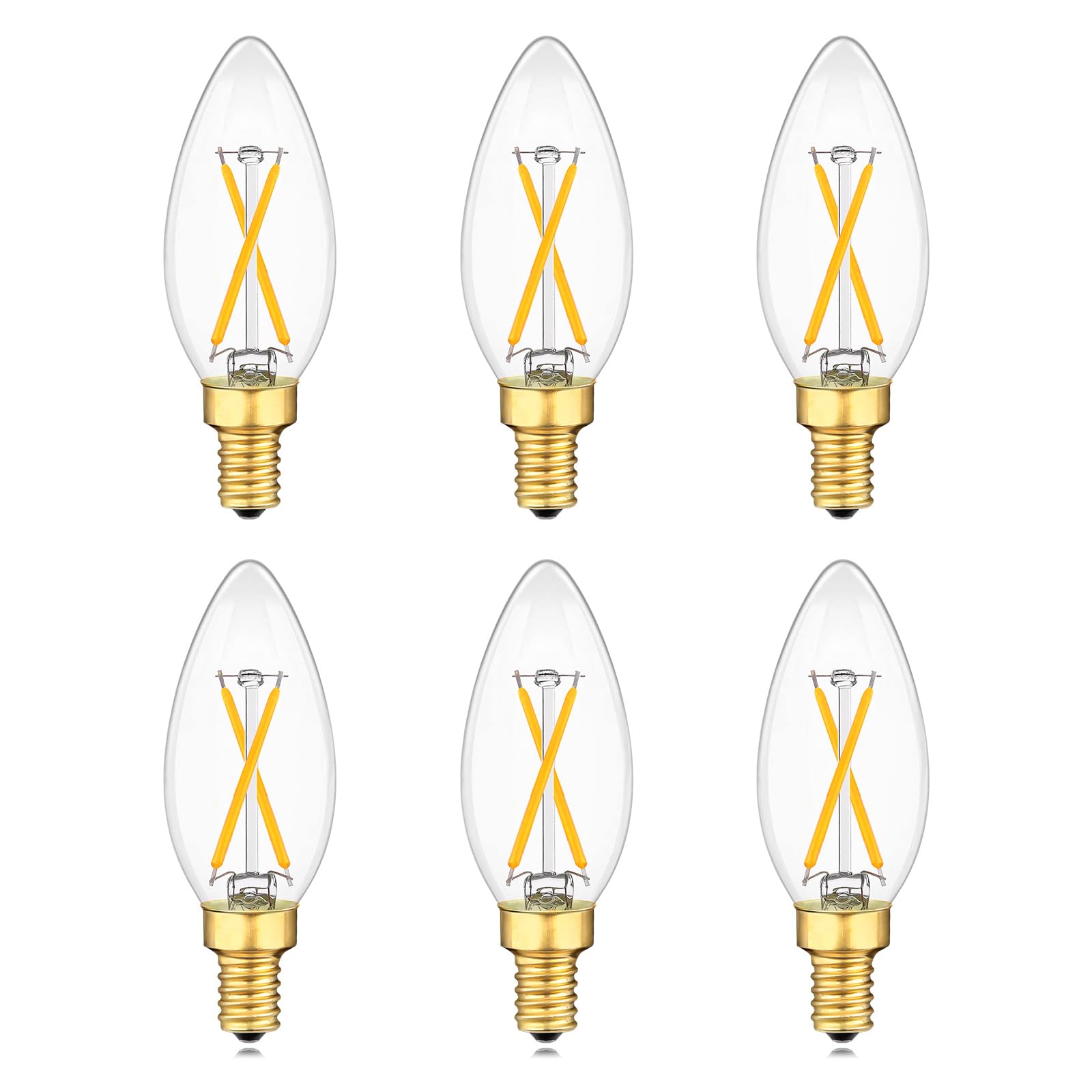 LUMILECT Dimmable E12 Candelabra LED Light Bulbs 25W Equivalent, 2700K ...