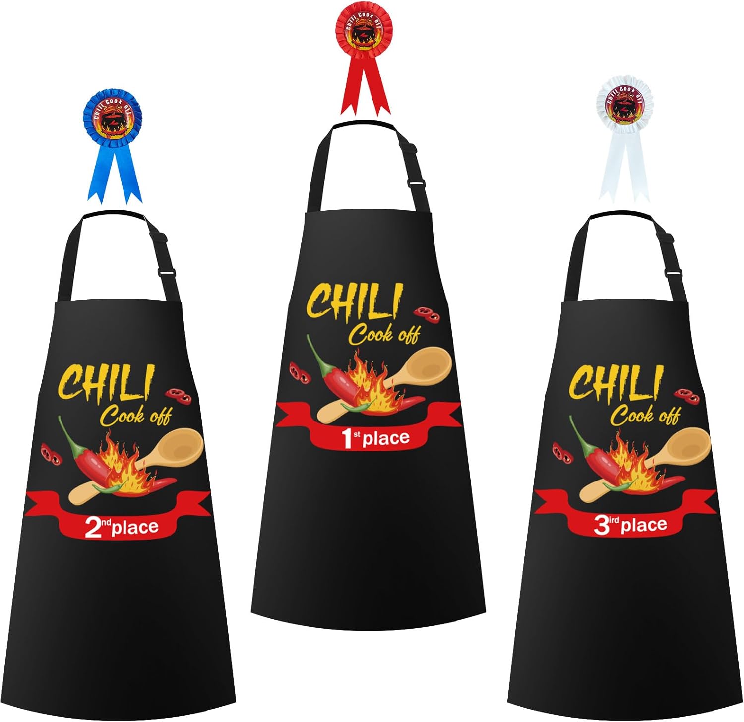 Amazon.com: FoxTell 6 Pcs Chili Cook Off Prizes Apron Brooch Medal 1st ...