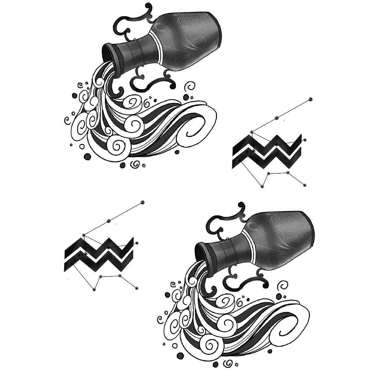 Wassermann Sternzeichen Symbol Tattoo Design