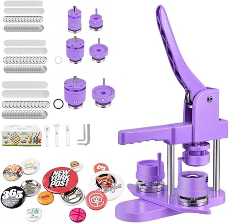Amazon.com: Button Maker Machine Multiple Sizes, 1''+1.25''+2.25'' Pin ...