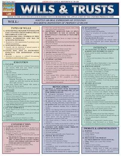Wills And Trusts (Quick Study: Law): BarCharts, Inc.: 9781572228153 ...