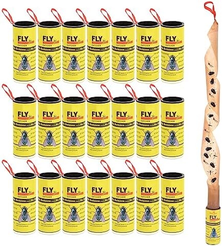 WD&CD 22 Pieces Fly Paper Rolls, Pesticide Free Sticky Fly Tape ...