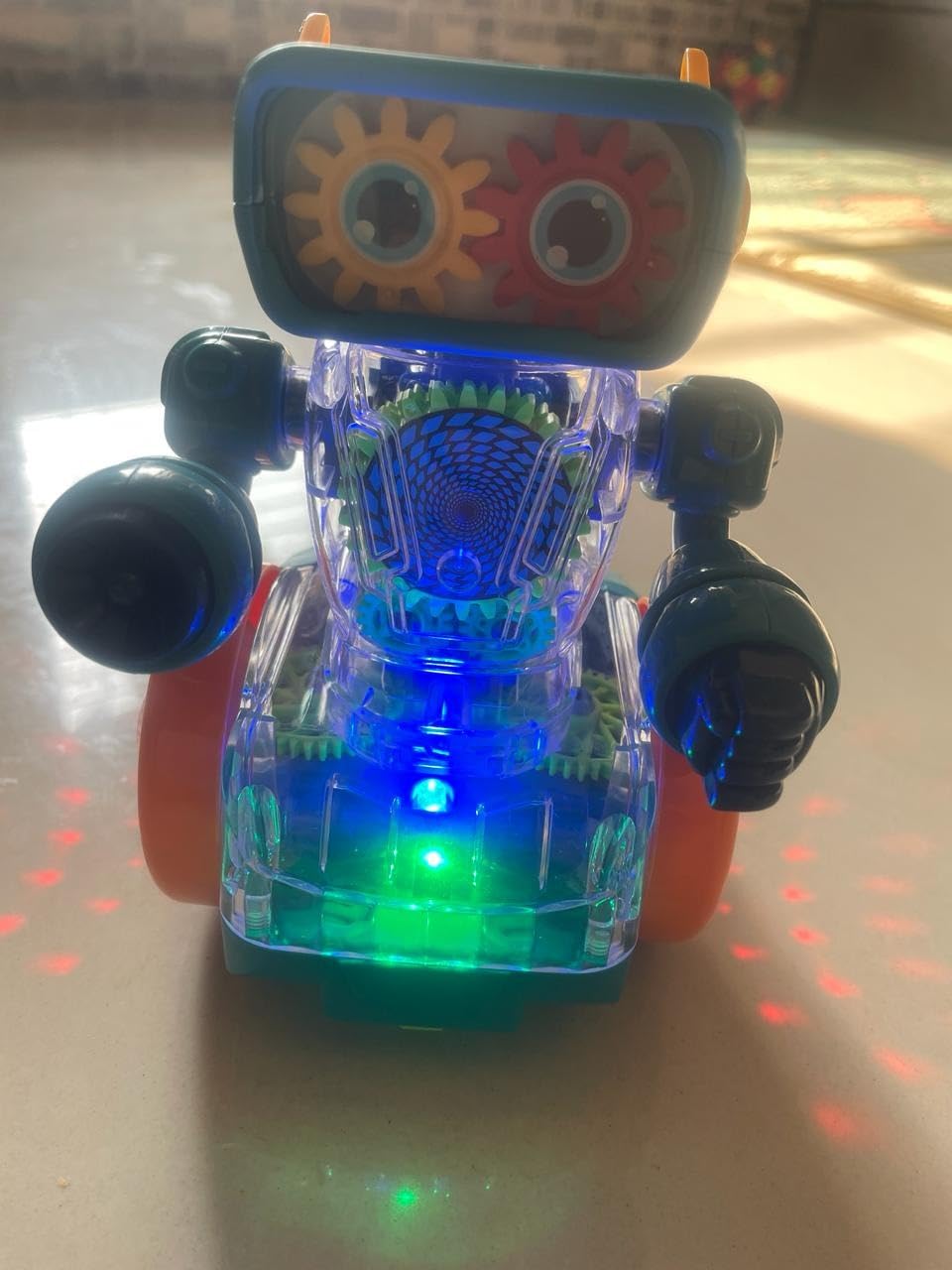 VikriDA Robot Rotating Gear Toy | Transparent Gear Electric Walking ...