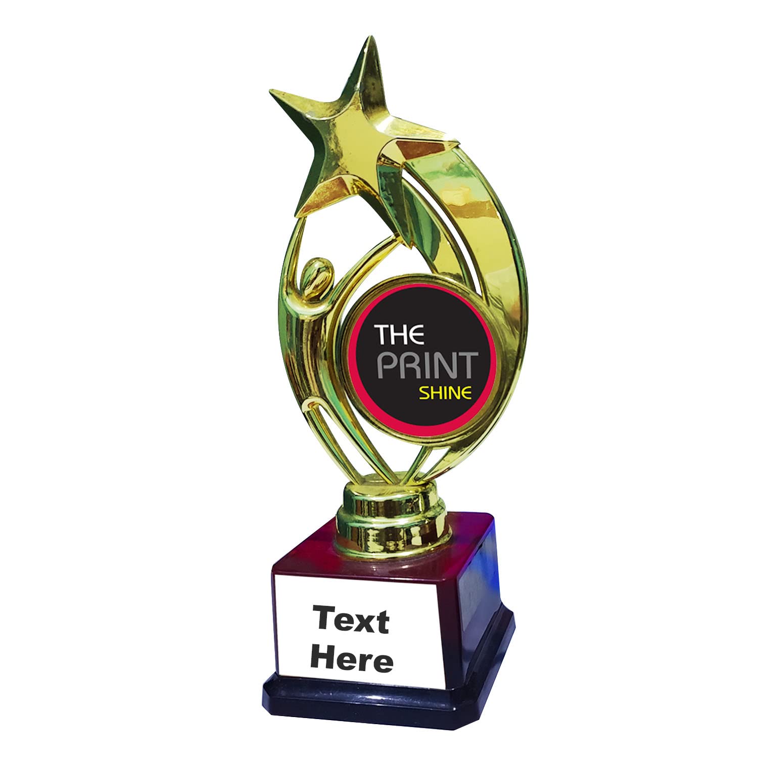 THEPRINTSHINE Customized Shiny Godlen Trophies with Plastic Base Small ...