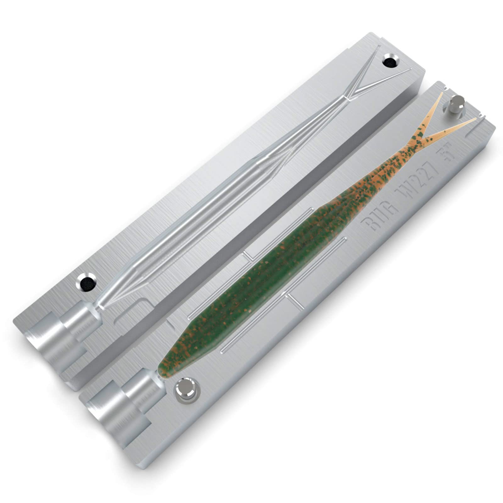 Amazon.com : Aluminum Injection Soft Plastic Lure Mold for Fluke ...