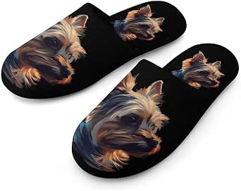 Amazon.com: Yorkshire Yorkie Dog Soft Slippers for Women Anti-skid ...