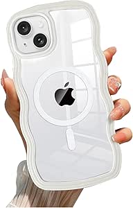 Amazon.com: QLTYPRI Magnetic for iPhone 13/14 Case Compatible with Magsafe, Cute Curly Wave ...