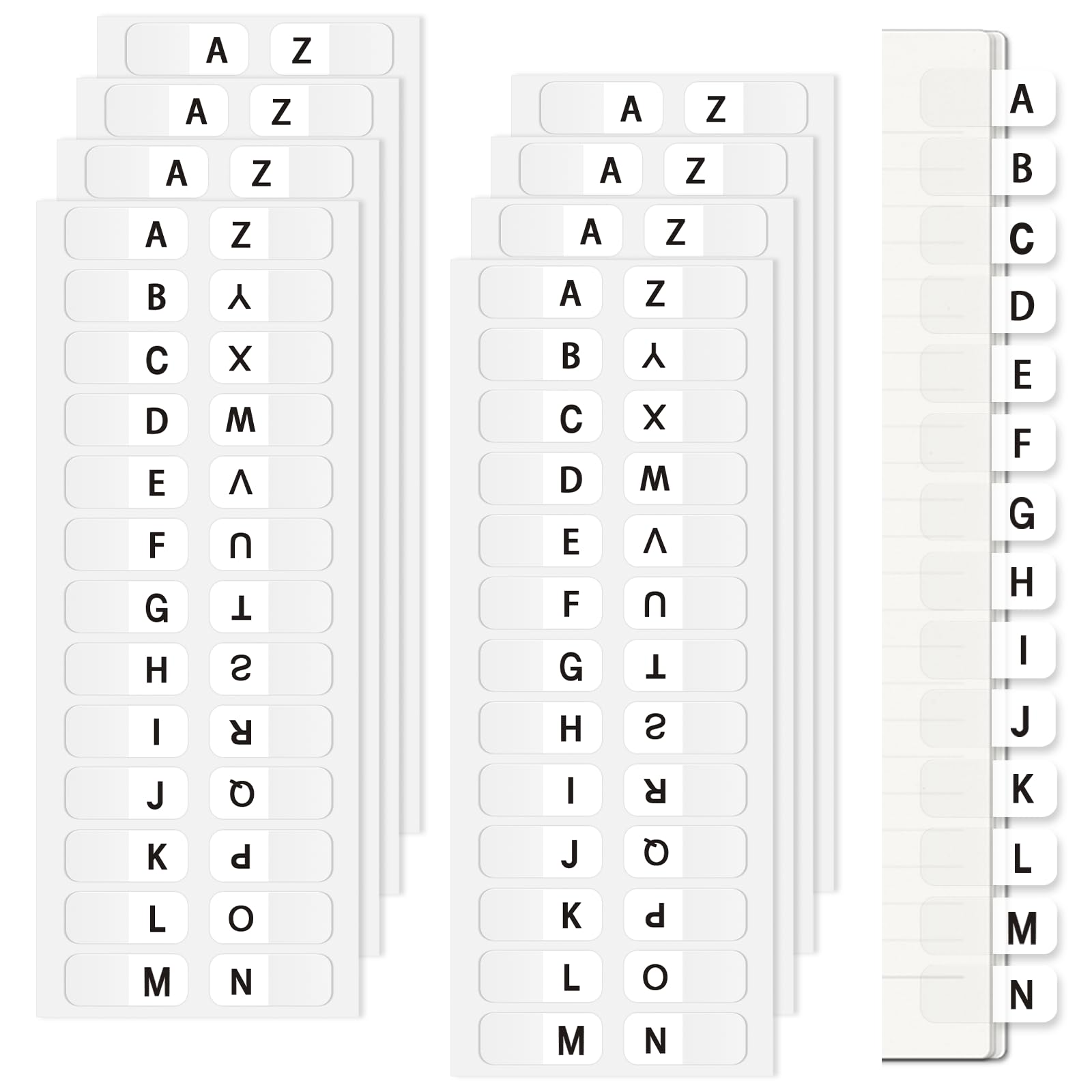 Amazon.com : Aixoom A-Z Small Alphabet Index Tabs Self-Adhesive A-Z ...