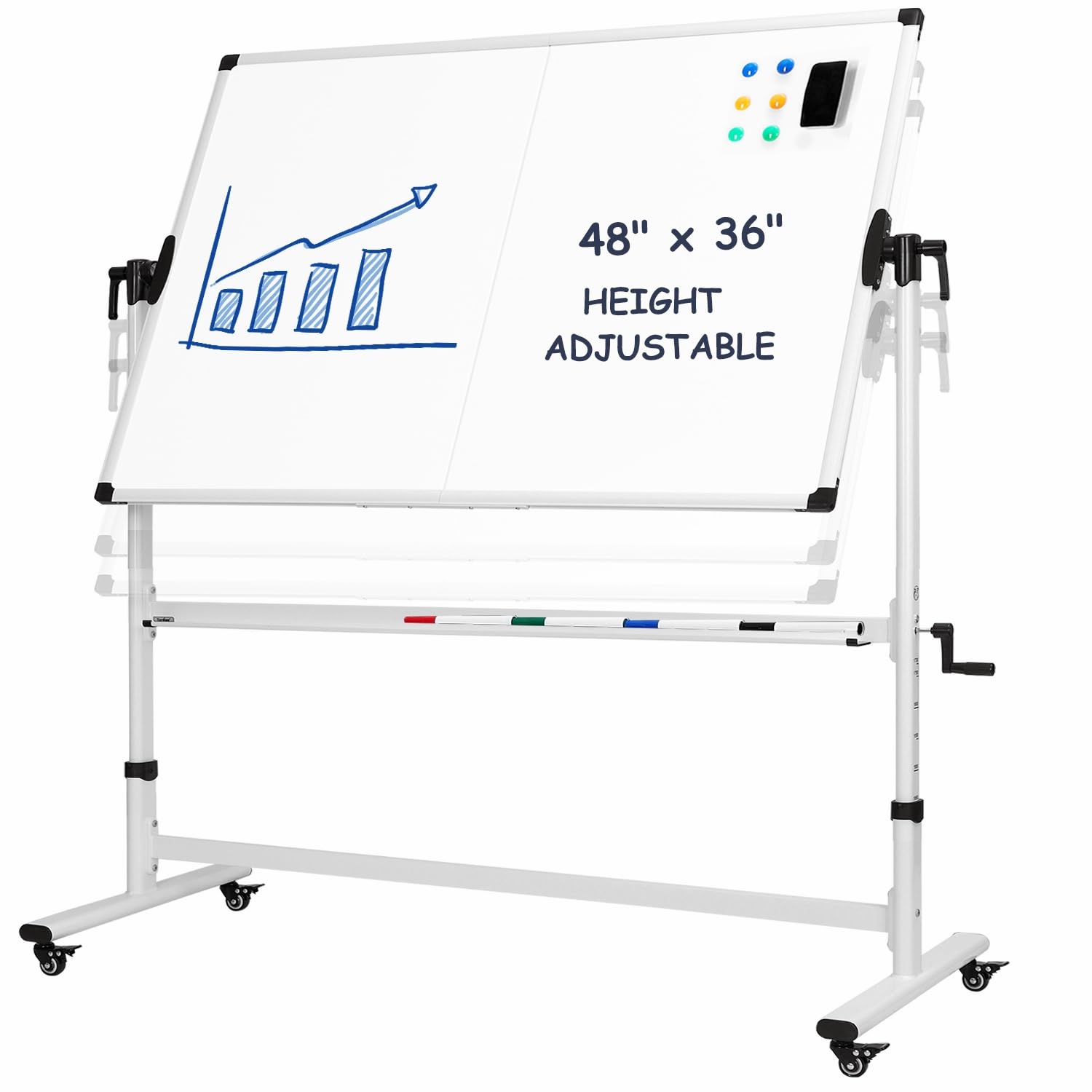 Amazon.com : TANKEE Mobile Whiteboard 48 X 36 Inches Height Adjustable ...