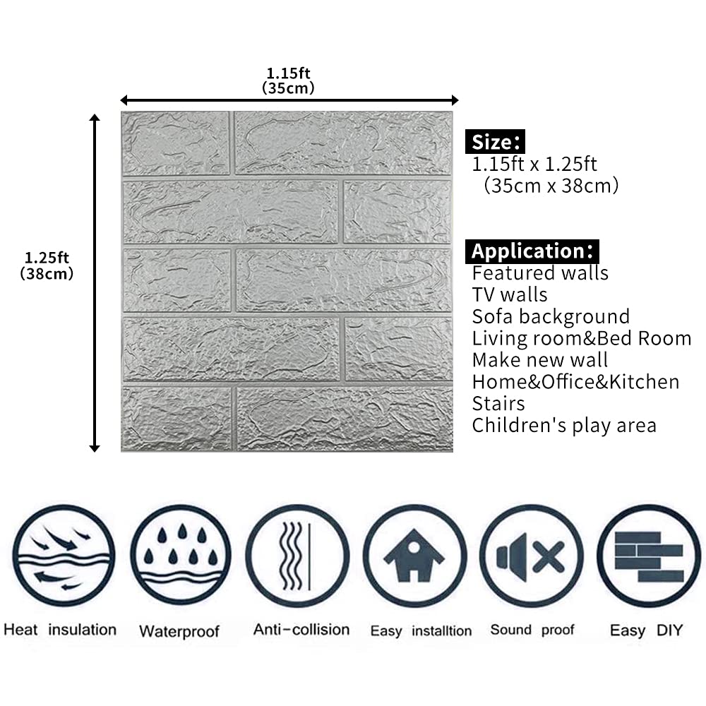 Snapklik.com : Sodeno 40 PCS Silvery 3D Wall Panels, 58 Sqfeet Coverage ...