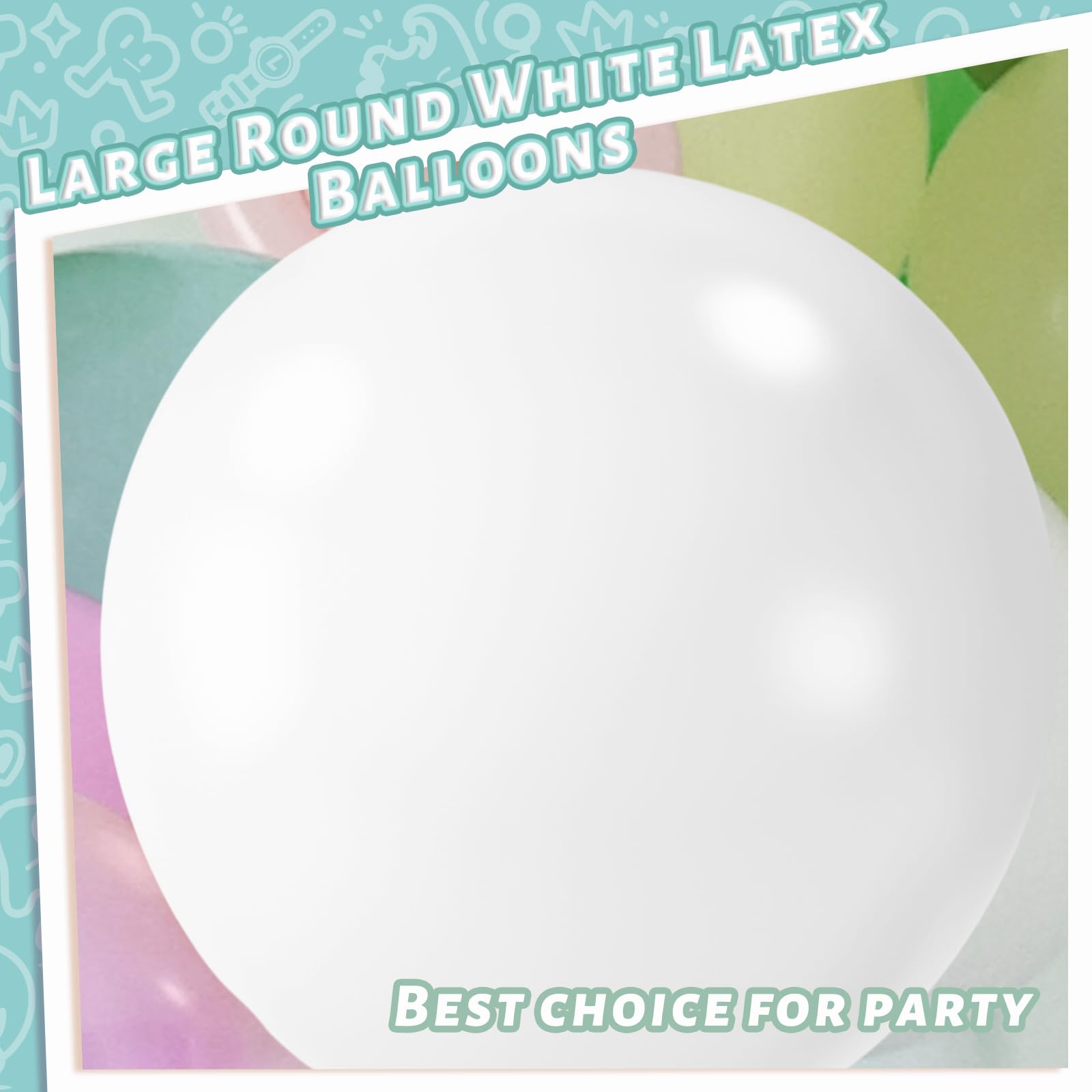 Snapklik.com : 4PCS Large Balloons 36inch, White Giant Balloons Jumbo ...