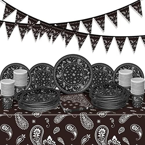 Amazon.com: 116 Ps Blue Bandana Party Supplies 16 Guests Blue Bandana ...