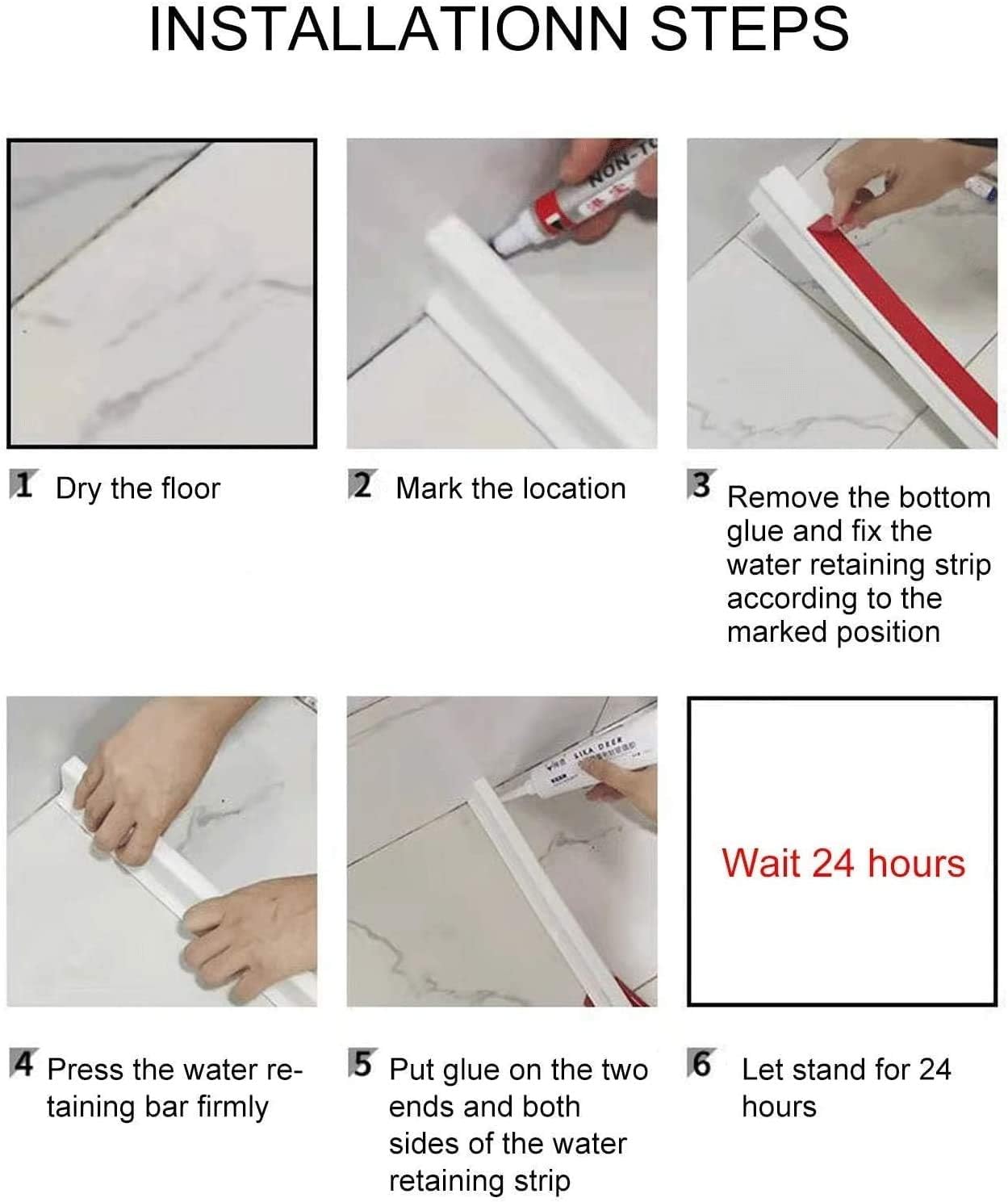 66 Inch Collapsible Shower Water Guard, Water Dam Barrier Shower ...