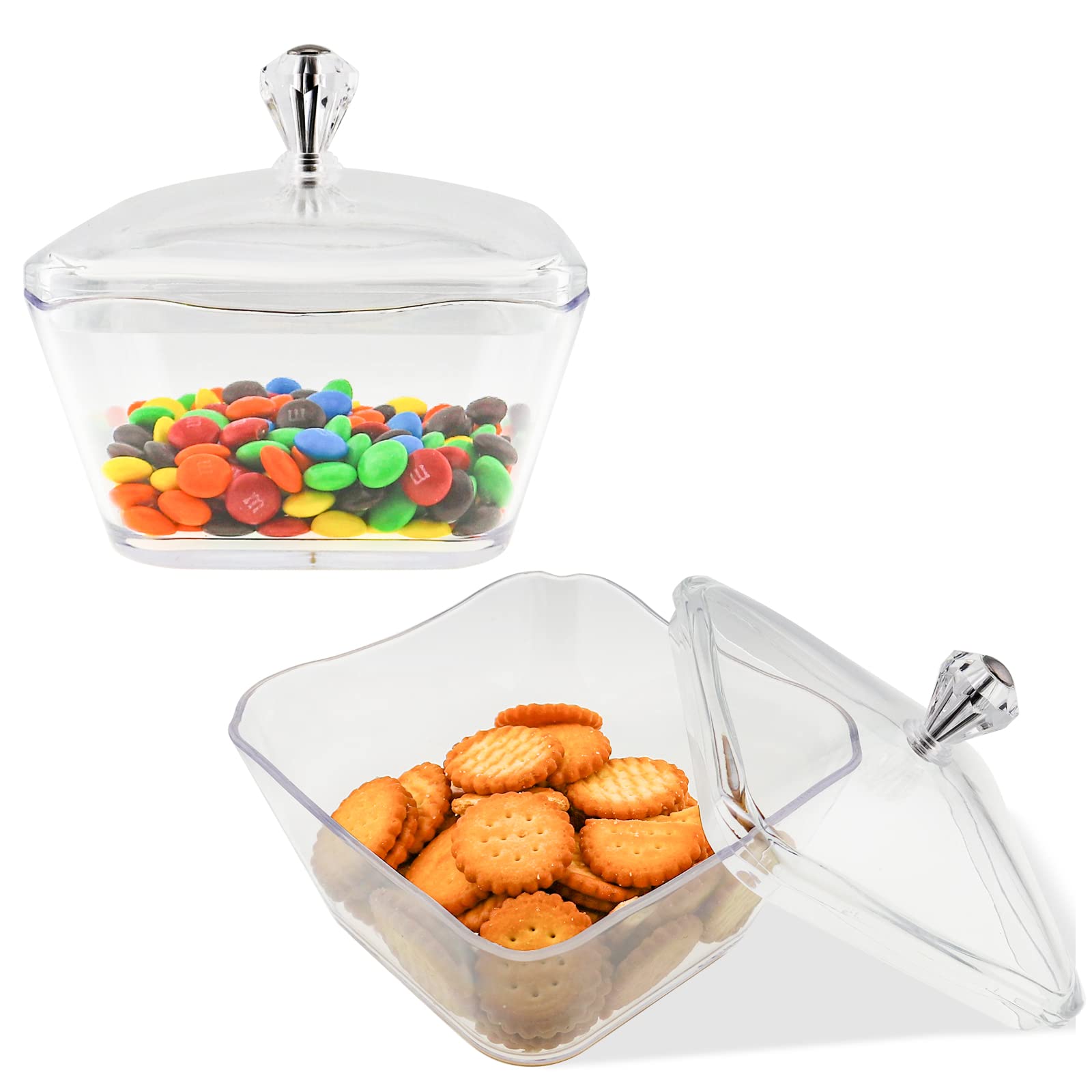 Amazon.com | FEOOWV Set of 2, Clear Acrylic Halloween Candy Jars with ...