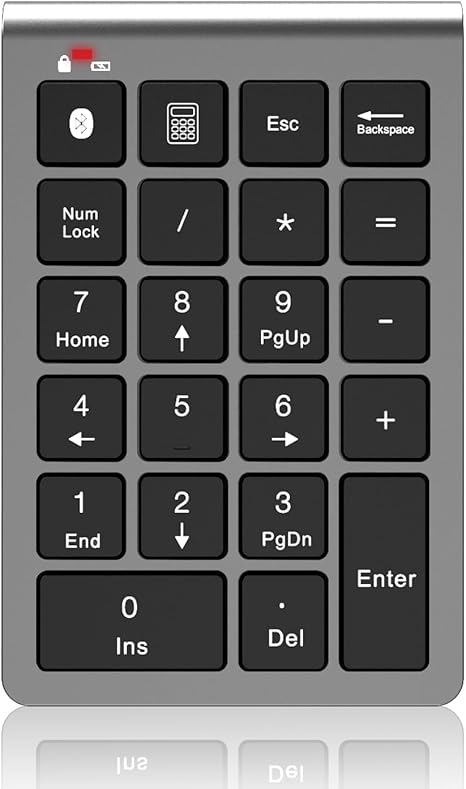 Amazon.com: Bluetooth Number Pad Wireless & Wired 10 Key USB Keypad Two in One, Rechargeable ...