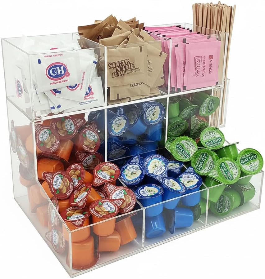 Amazon.com: OnDisplay Acrylic Coffee Station & Condiment Organizer ...