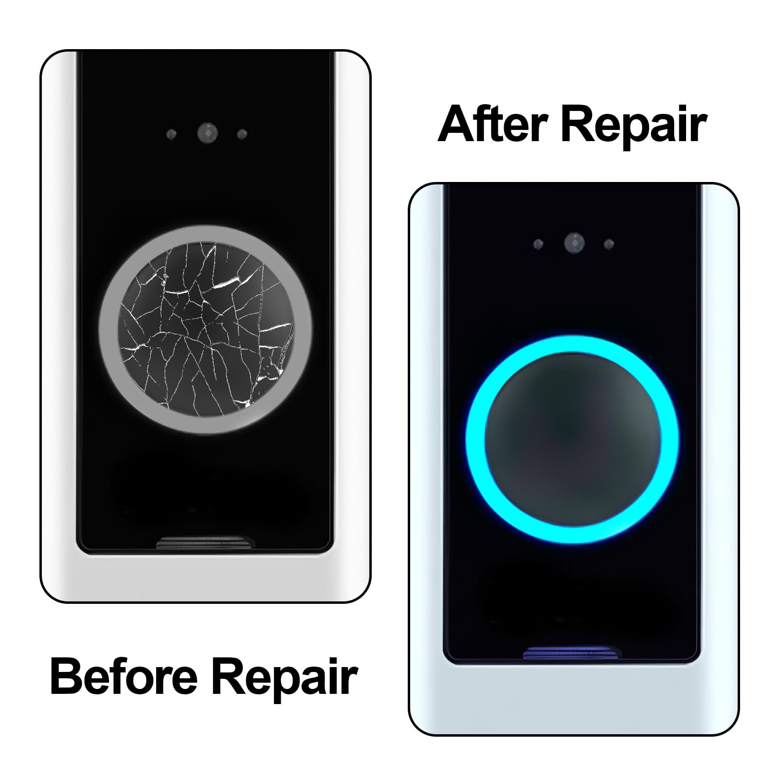 4 Pack Doorbell Button Replacement for Ring Doorbell Pro, Black Push ...