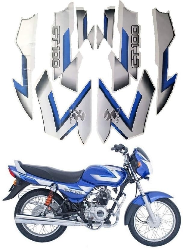 Sticker & Decal for Bike (Blue) (Bajaj_CT_100_Blu_Silv_Stc_Blu_Bike ...