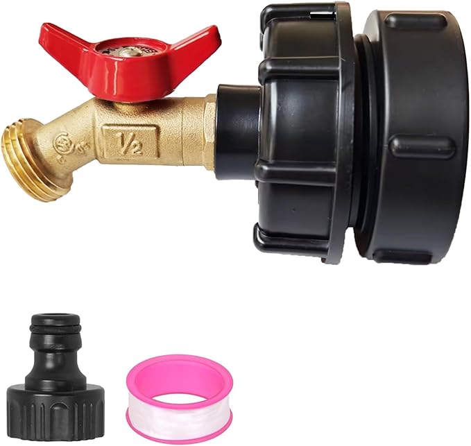 VASLON IBC Tote Adapter, 275-330 Gallon IBC Tote Tank Fittings with 1/2 ...