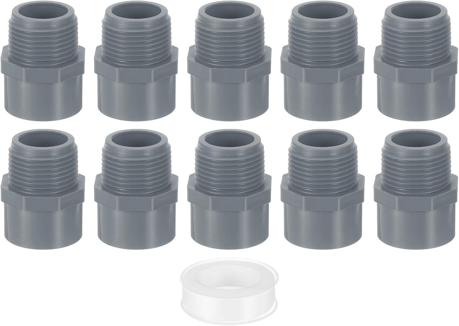 Amazon.com: uxcell PVC Male Adapter Pipe Fitting, 10Pcs 1" 2-Way PVC ...