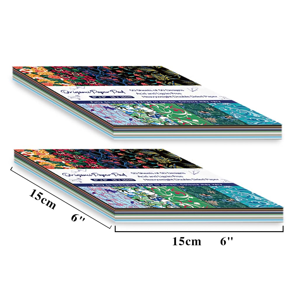 Snapklik.com : Origami Paper Kit Double Sided 100 Sheets 10 Colors 6 ...