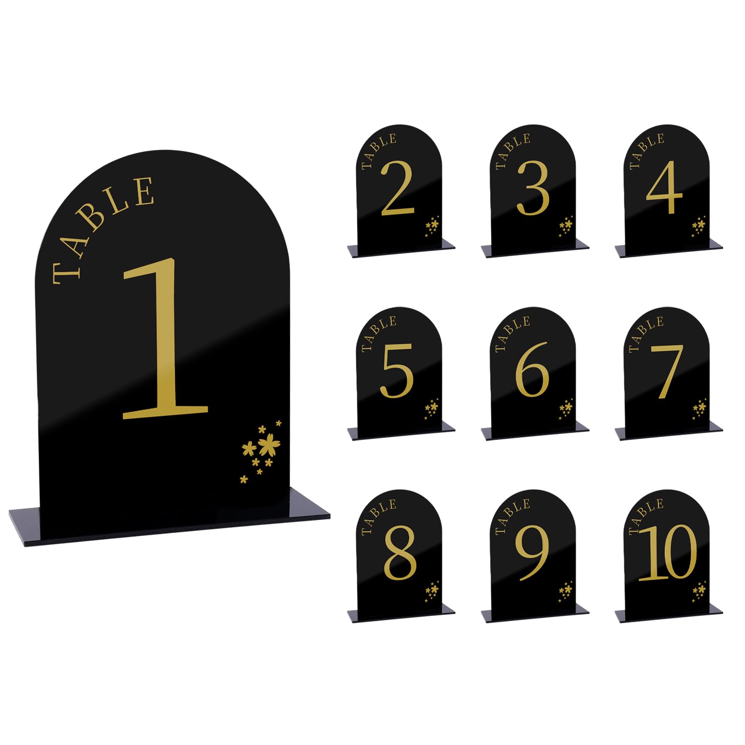 10pcs Wedding Table Numbers, 5x7 inch Arch Black Acrylic Table Signs ...
