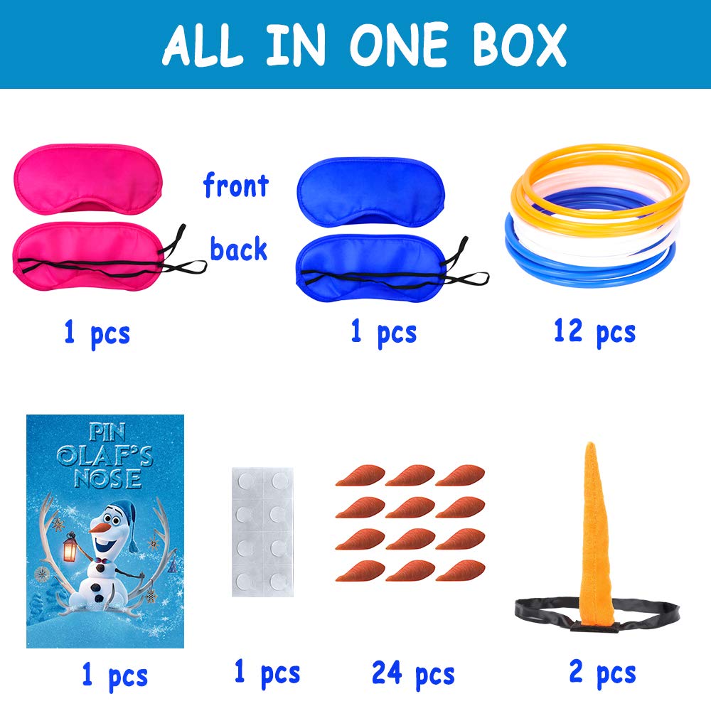 Buy sherpaa Frozen Party Supplies Set,Pin the Nose on Olaf and Ring ...
