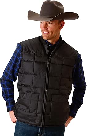 ROPER Mens Black Zip Up Vest at Amazon Men’s Clothing store