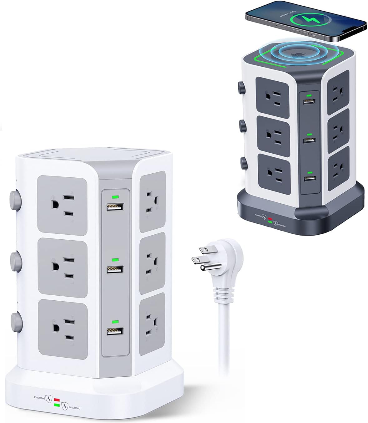 Amazon.com: Power Strip Tower 6.5ft + Wireless Power Strip Tower ...