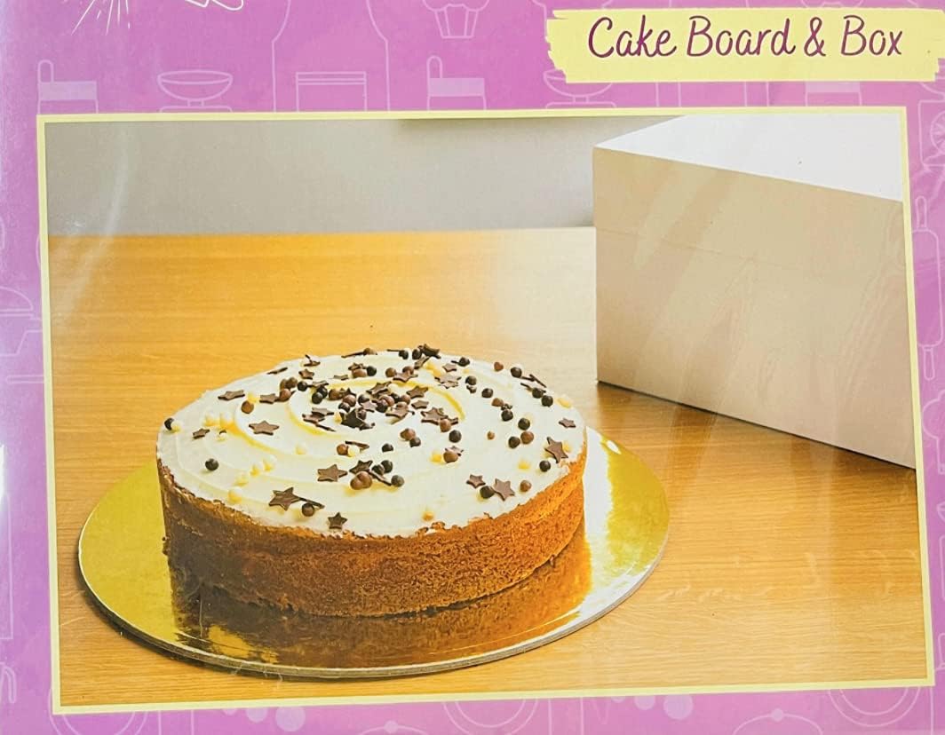 Activave 12″ Square Cake Box with 12″ Round Cake Board, Cake Base ...