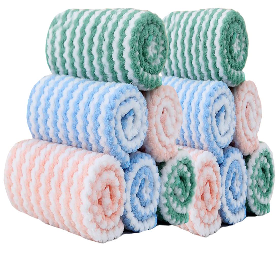 Neecan Absorbent and Soft 100% Ring Washcloths 12 Pack 12" x 12" - Soft ...