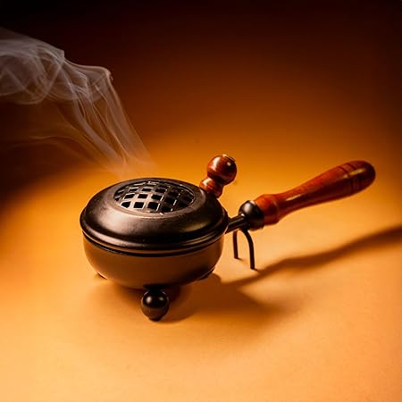 PrettyKrafts Metal Dhoop Holder | Dhoop Dani with Handle | Round ...