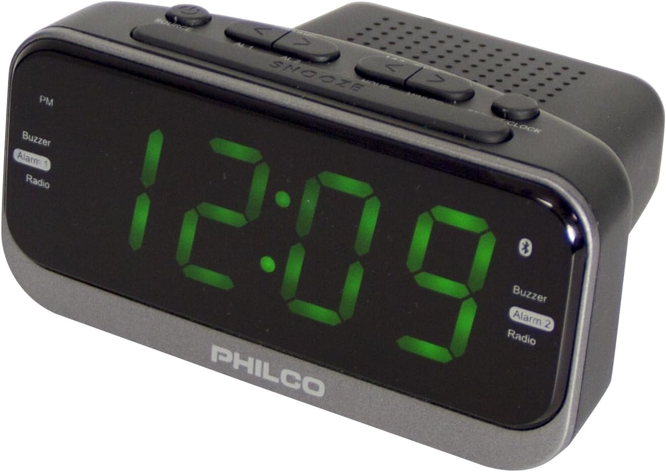 Amazon.com: PHILCO Dual Clock: 1.2" Green Display, Bluetooth, Dual ...