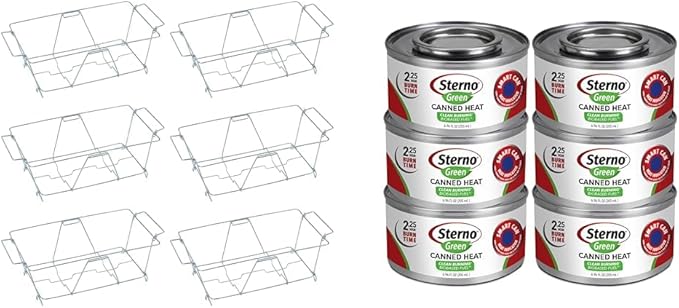 Amazon.com: Sterno Chafing Dish 6-Pack Wire Rack and 2.25-Hour 6-Pack ...