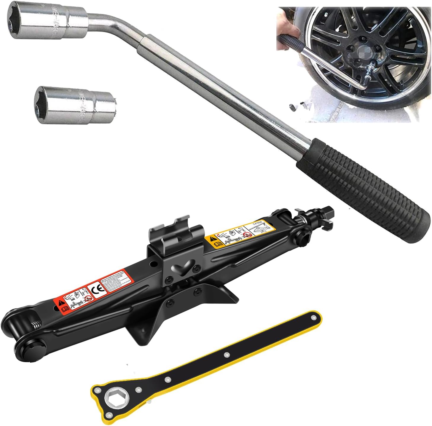 Scissor Jack for Car 2 Tons Tire Jack Tool Kit for SUV and Auto ...