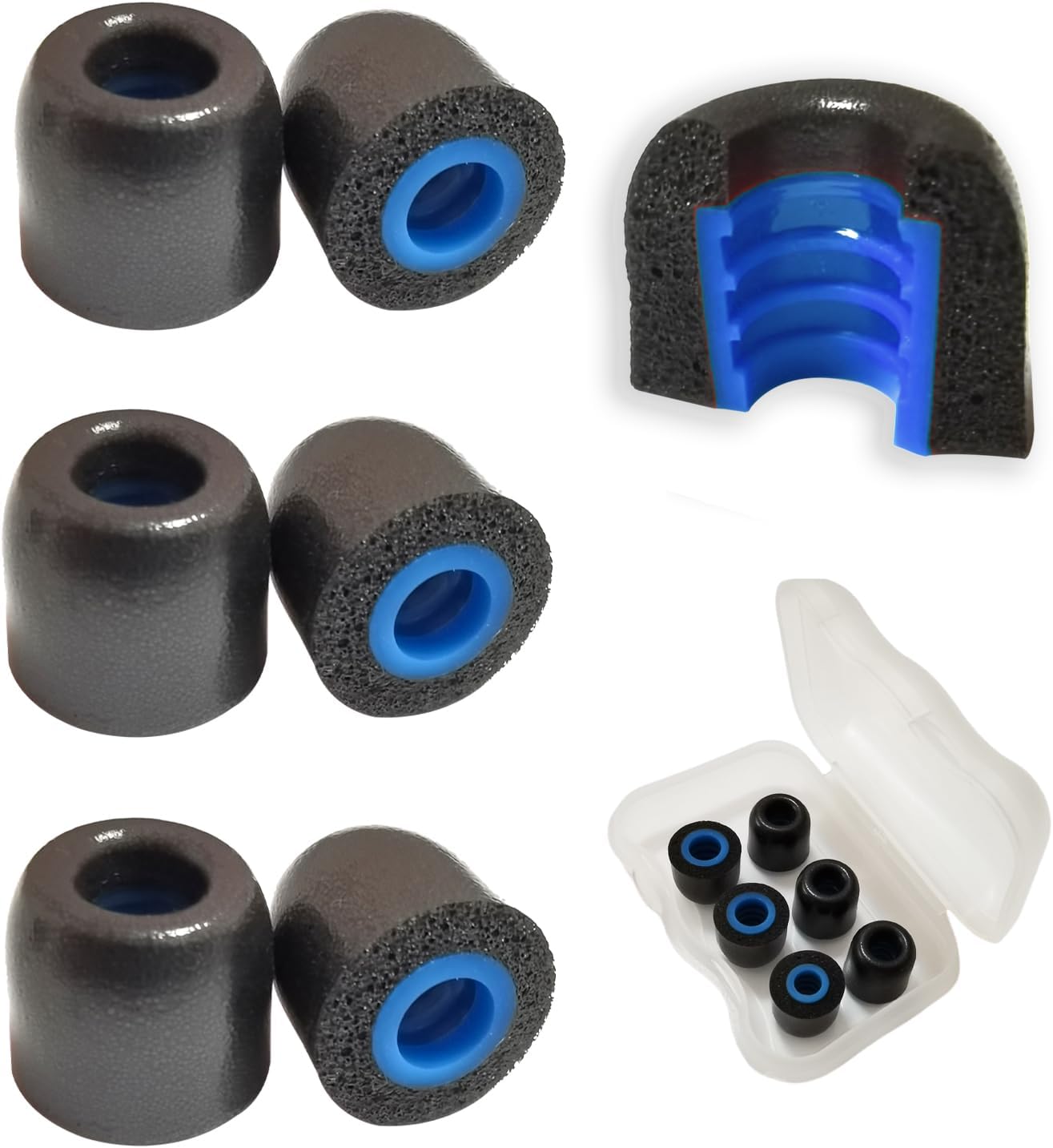 Amazon.com: Luckvan Small Ear Tips Memory Foam Earbuds Tips Replacement Foam Ear Tips Fit 4.0mm ...