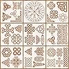 JSRQT 9Pcs Runes Stencils for Painting,Celtic Drawing Template ...