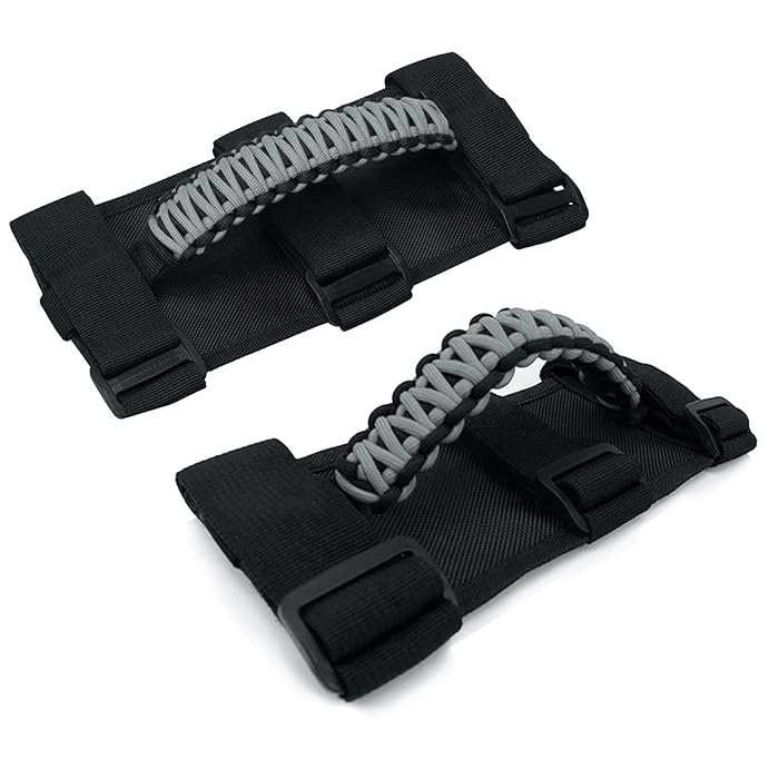 Buy buyinhouse 2 X Paracord Roll Bar Grab Handles 3 Straps Handles Fit ...